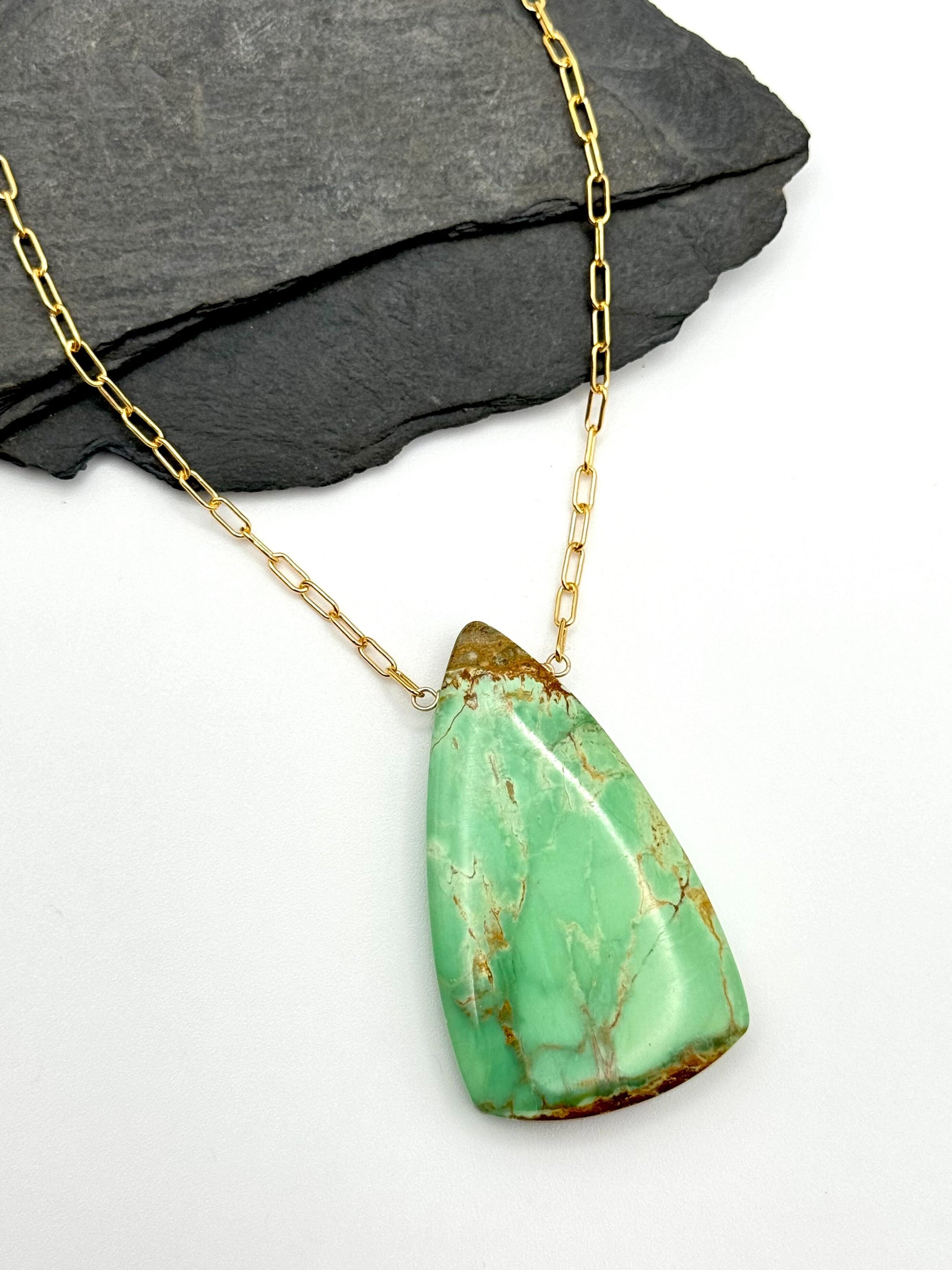 •AEON• australian variscite + gold necklace (18"-20" long)