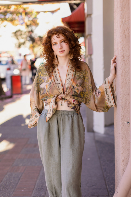 •FRIENDSHIP, LOVE, & TRUTH• cropped bamboo cardigan