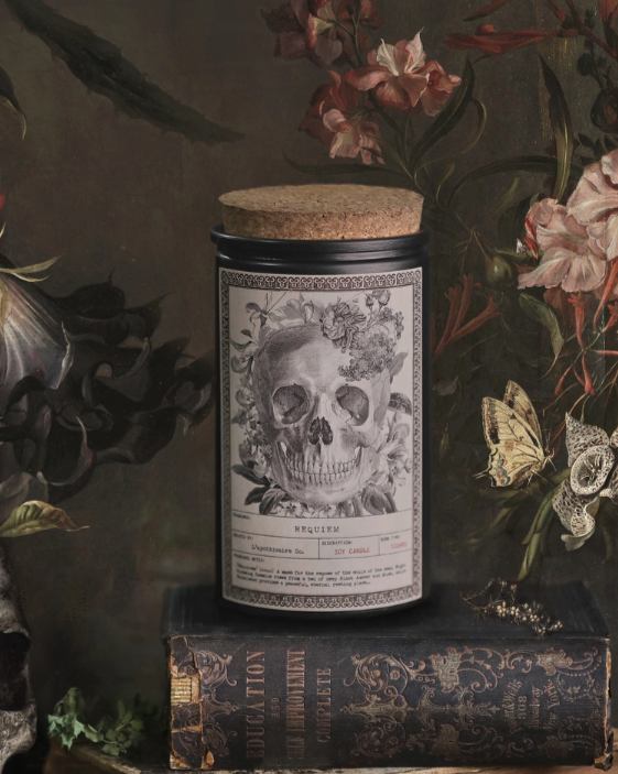 •REQUIEM• noir glass jar candle
