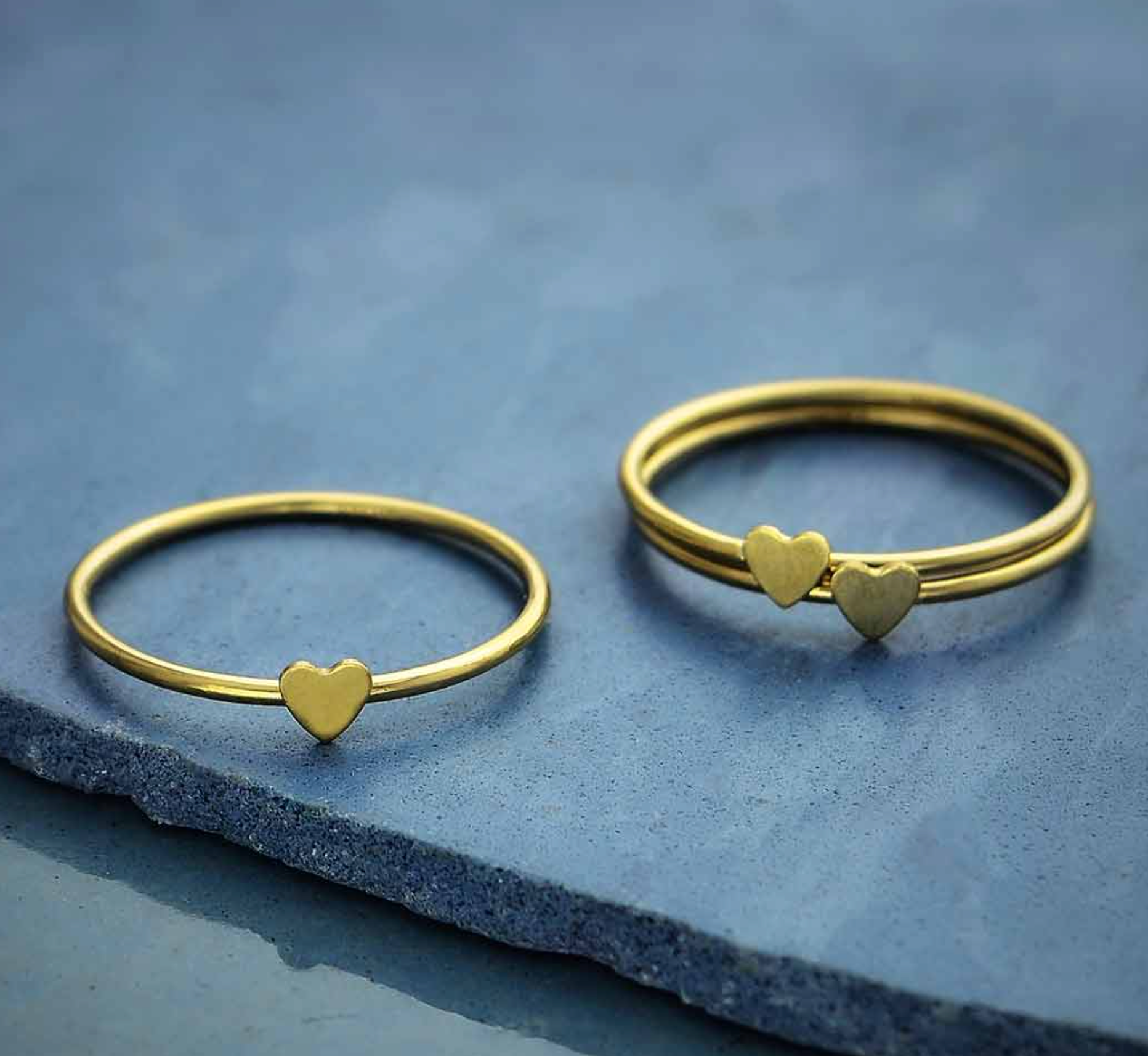 •ITTY BITTY HEART• shiny gold vermeil ring