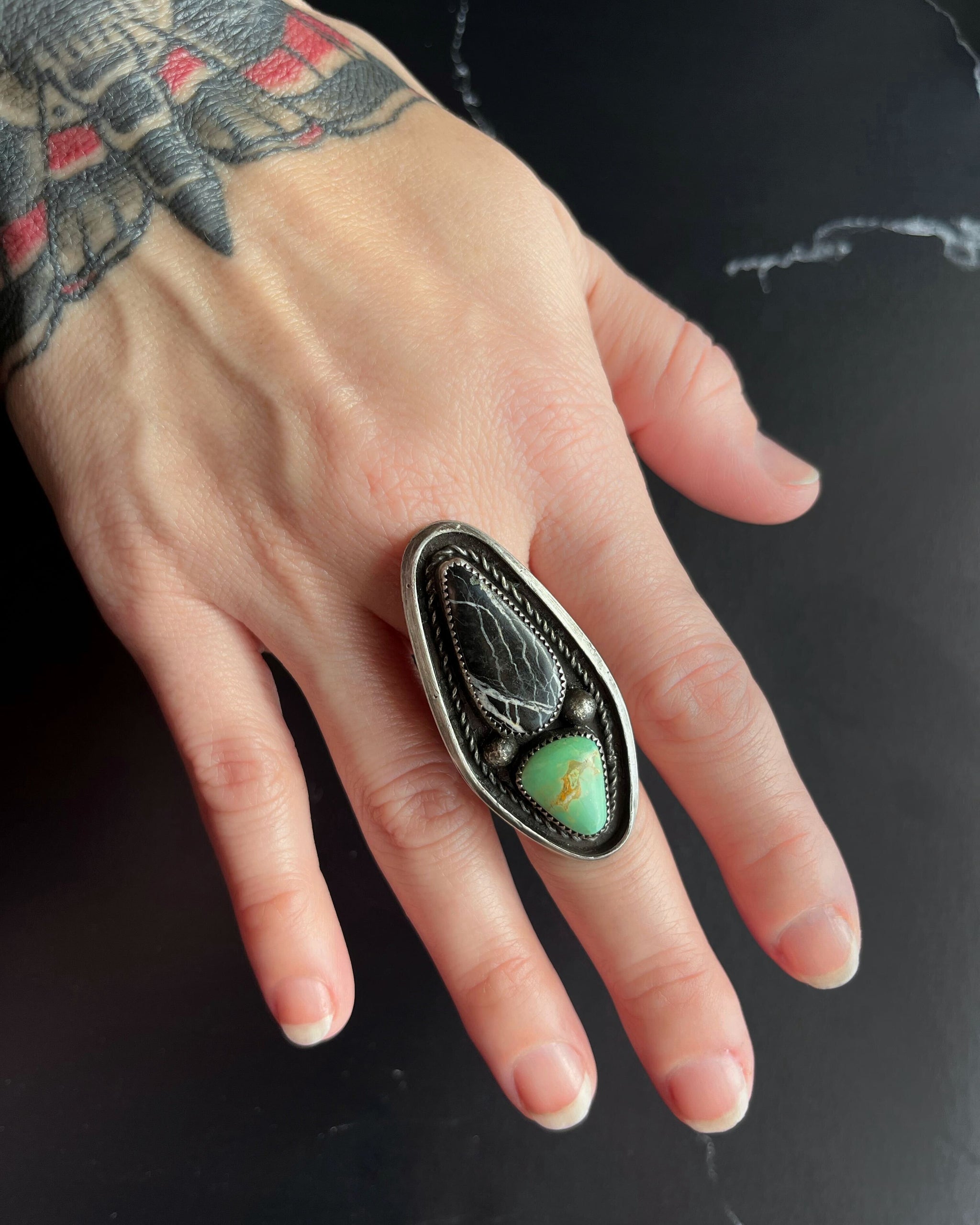 SMALL TALON • turquoise + silver ring