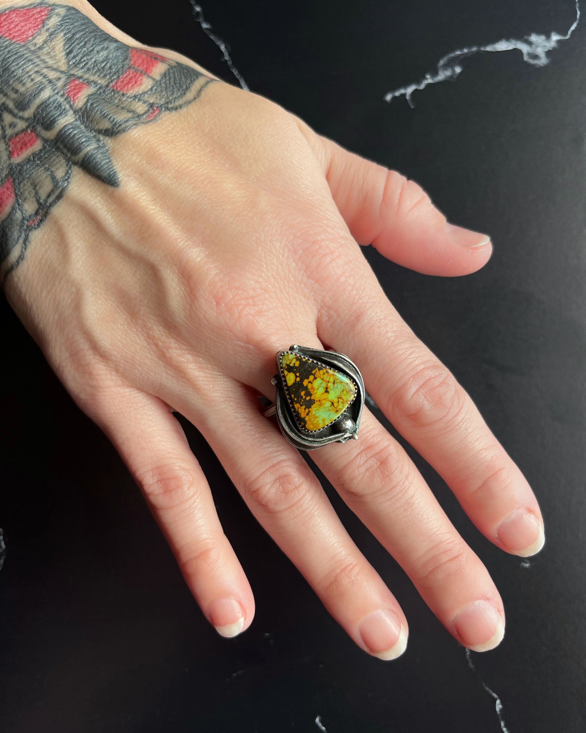 BLOOM • turquoise + silver ring