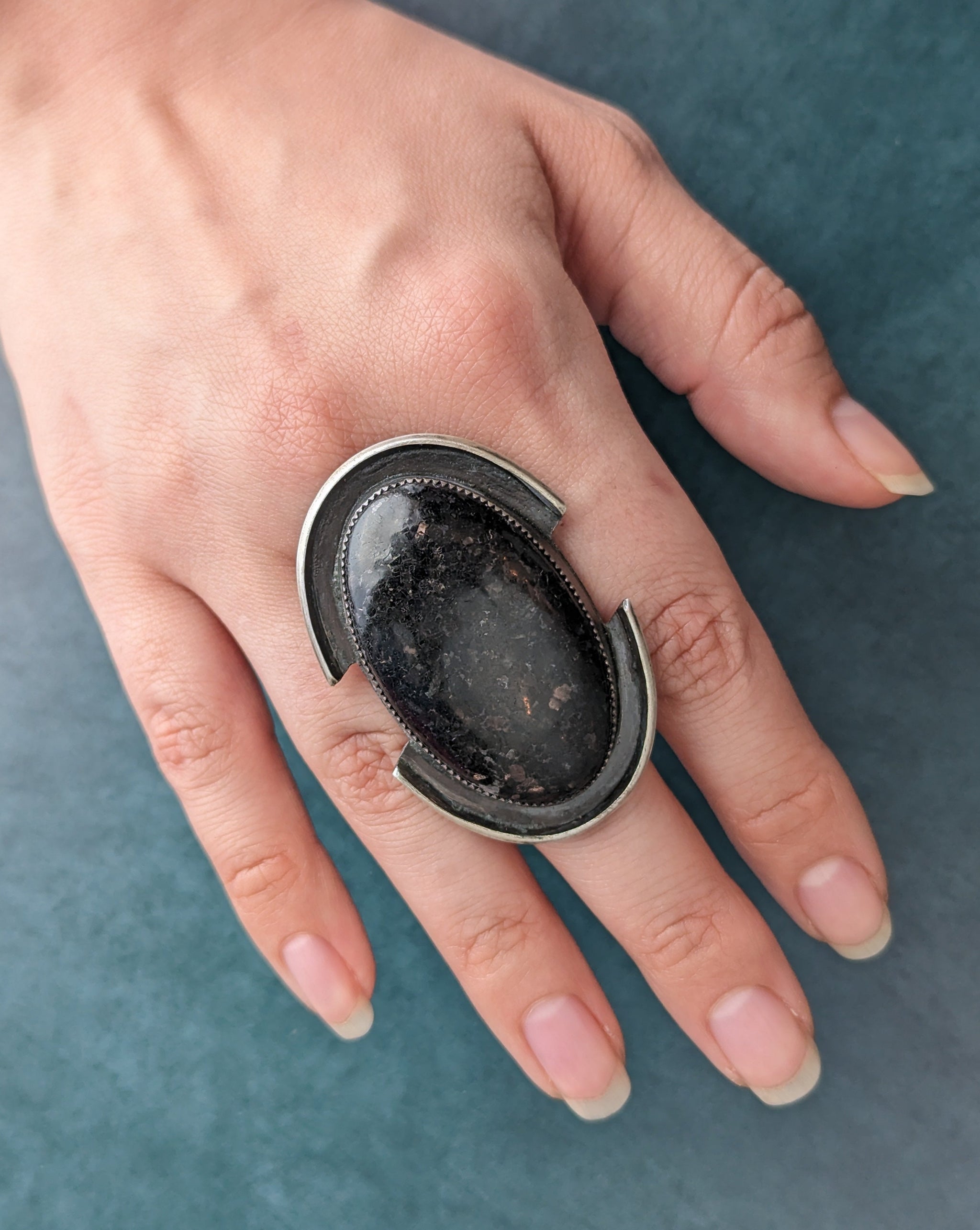 SPARTAN • obsidian + silver ring