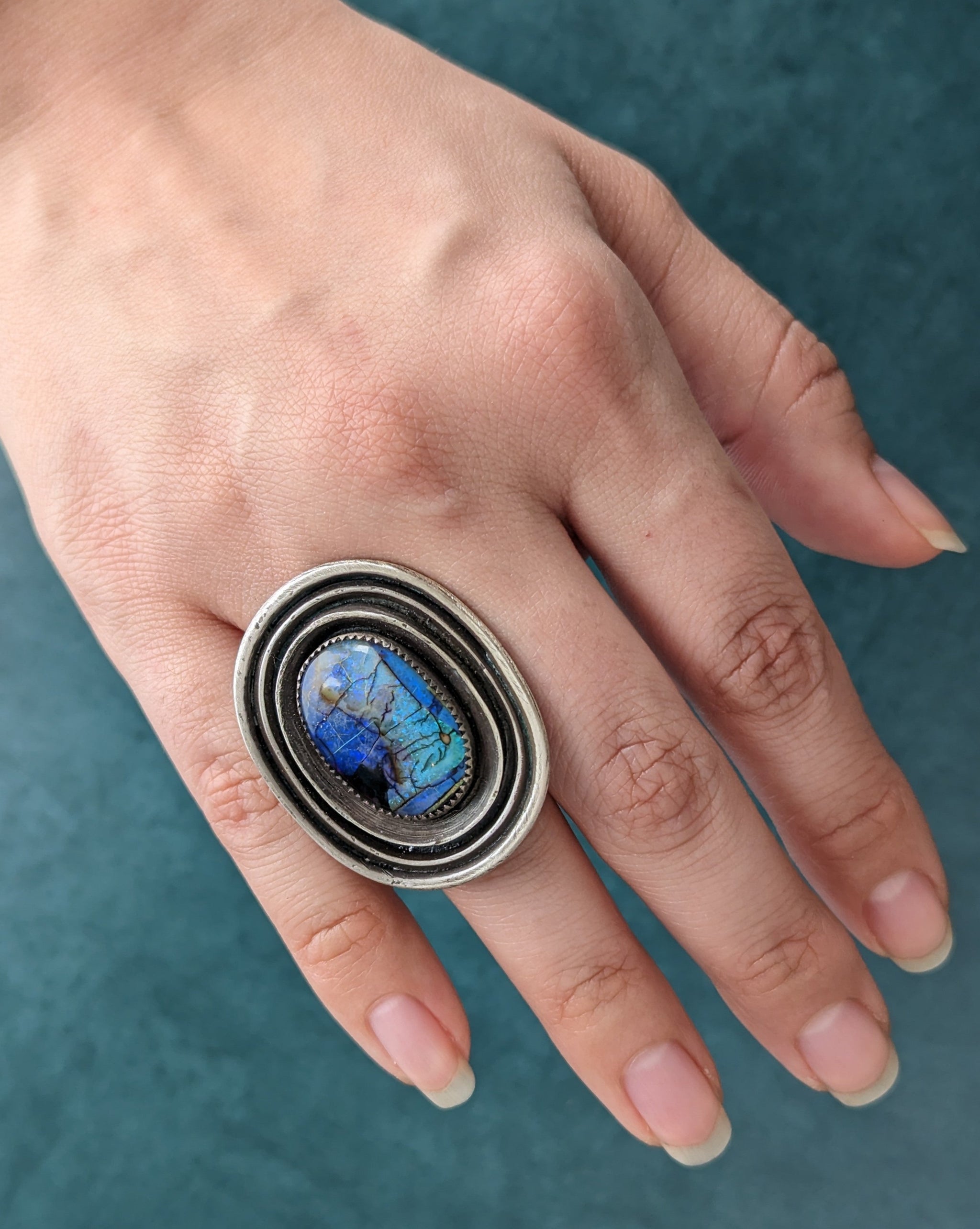 CENOTE • opal + silver ring
