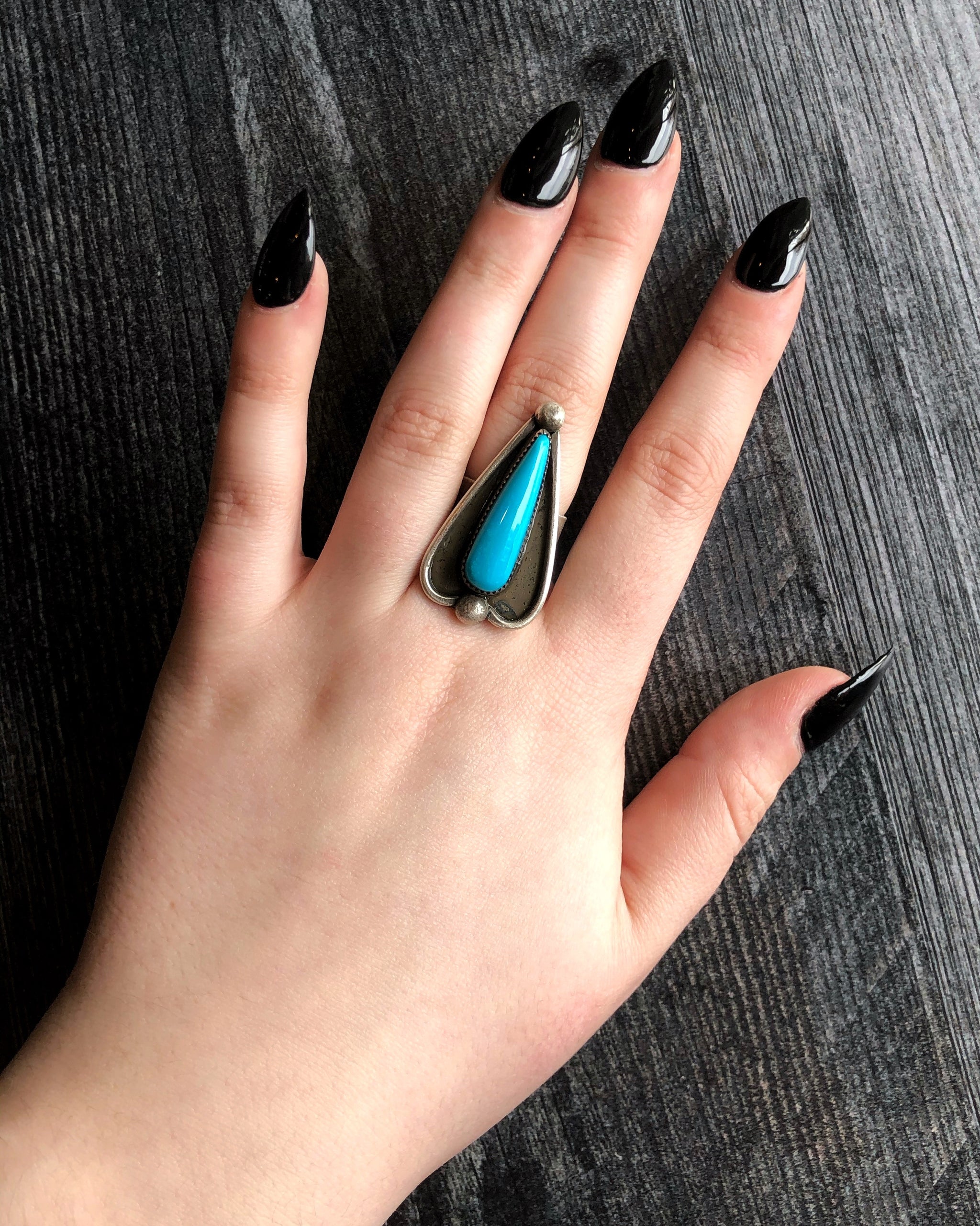 SPADE • Turquoise + Silver Ring