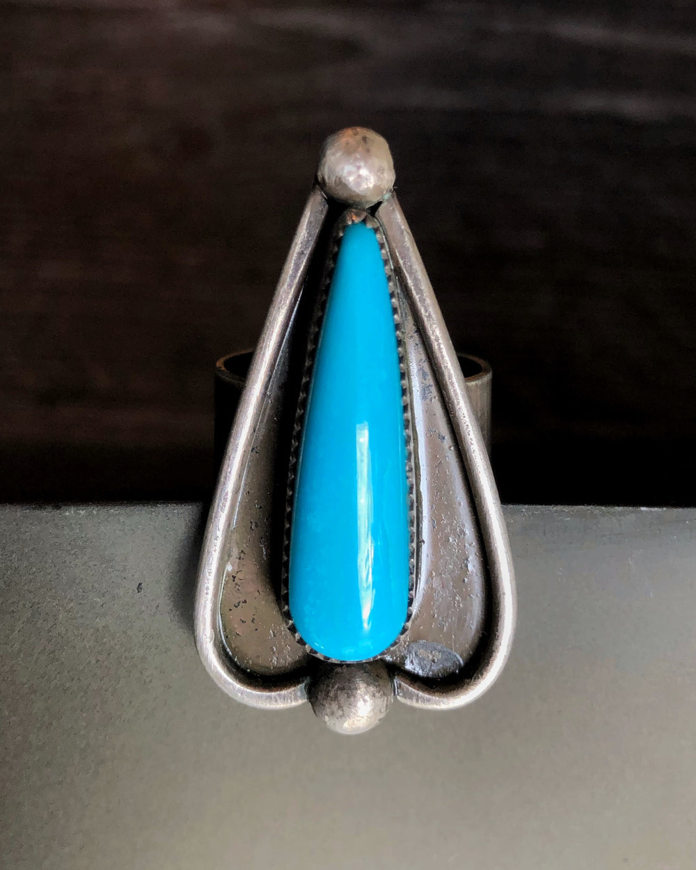 SPADE • Turquoise + Silver Ring